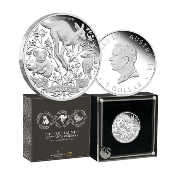 2024 Perth Mint 125th Anniversary 1oz Silver Proof Coin - Mint Display