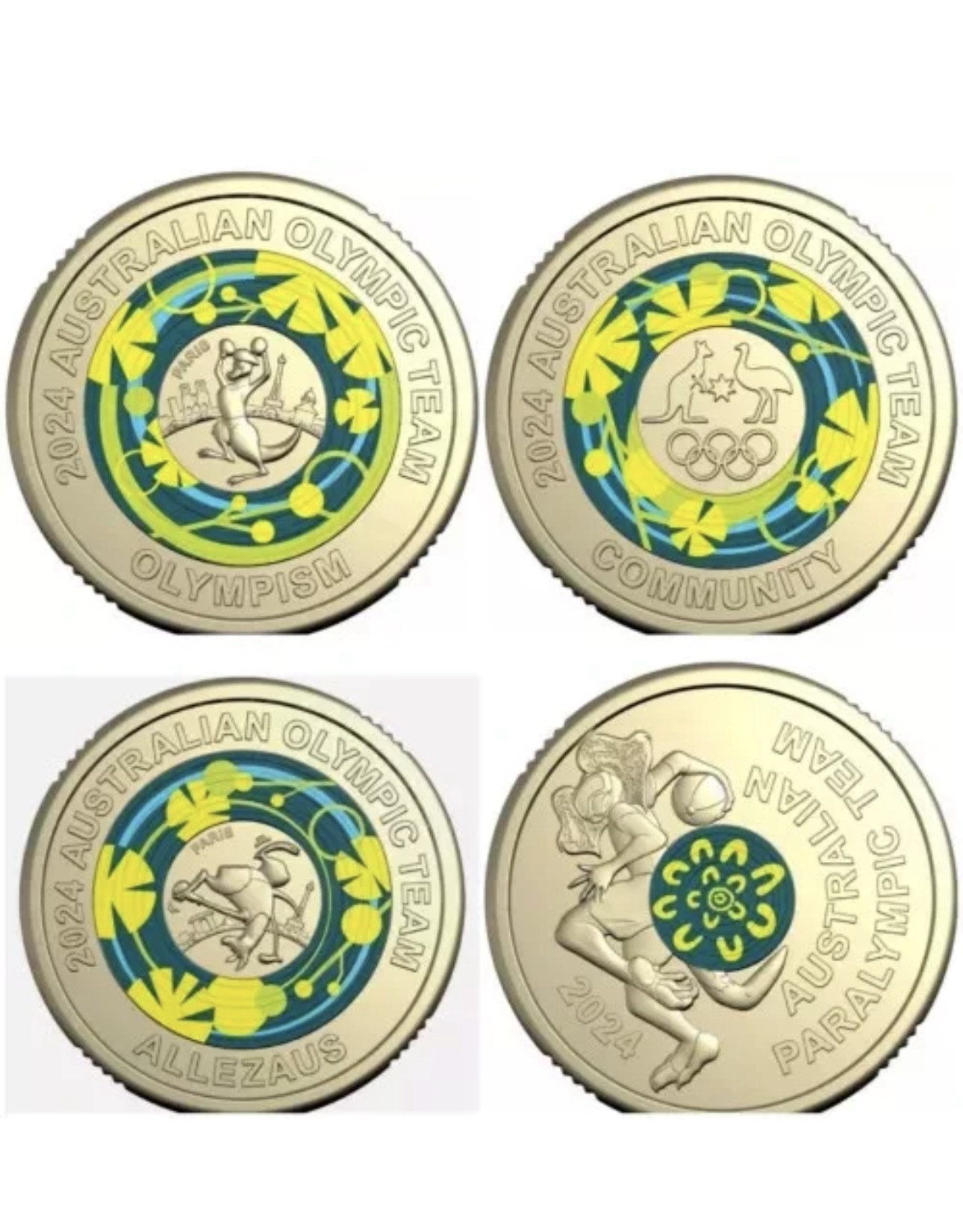 2024 2 Dollar Australian Olympic & Paralympic Teams Paris Olympic UNC ...