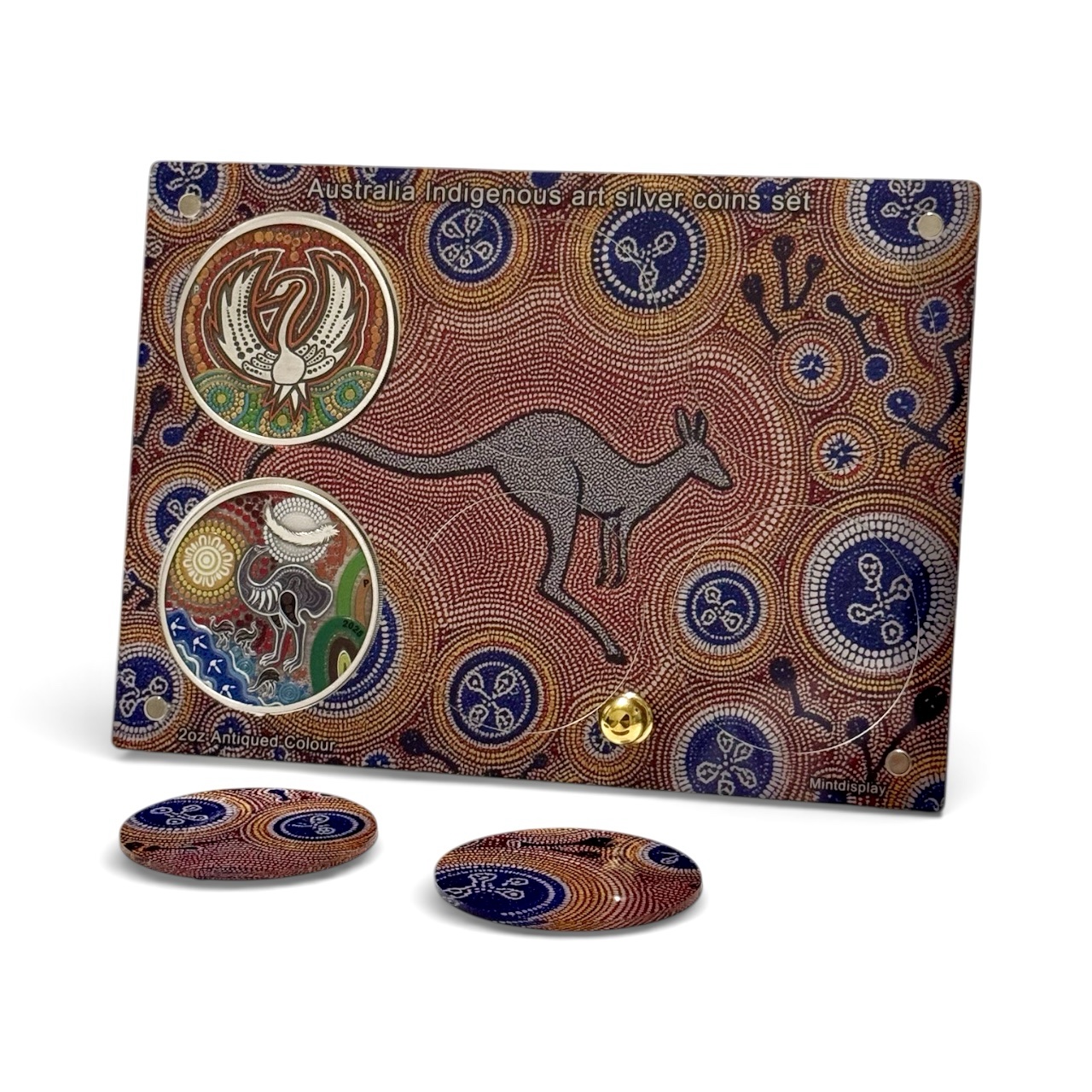 Australia indigenous art silver coin set Display 6 slots ( not inc ...